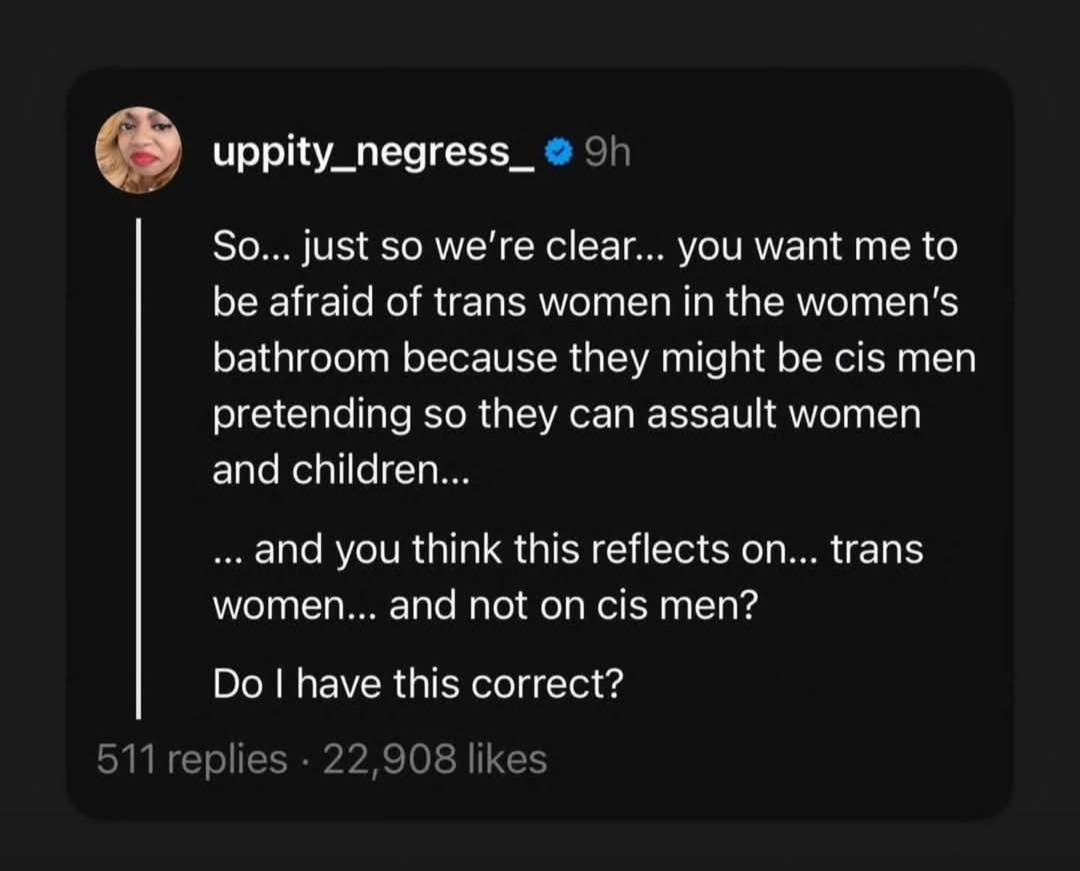 Cis men are the problem not trans women – Scottie's Playtime